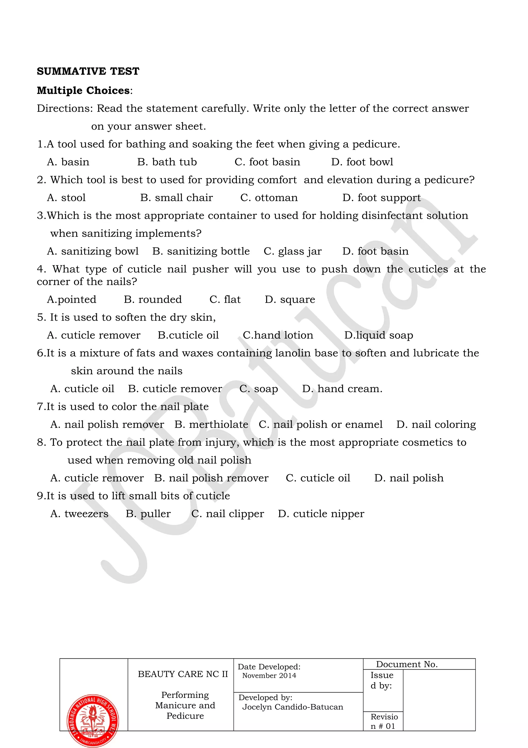 Cblm core 2 beauty care | DOC