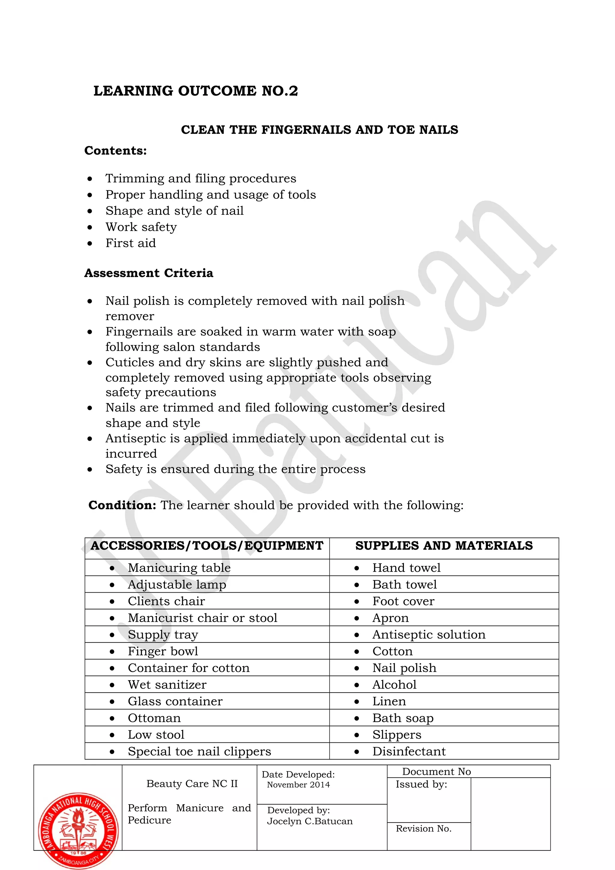 Cblm core 2 beauty care | DOC