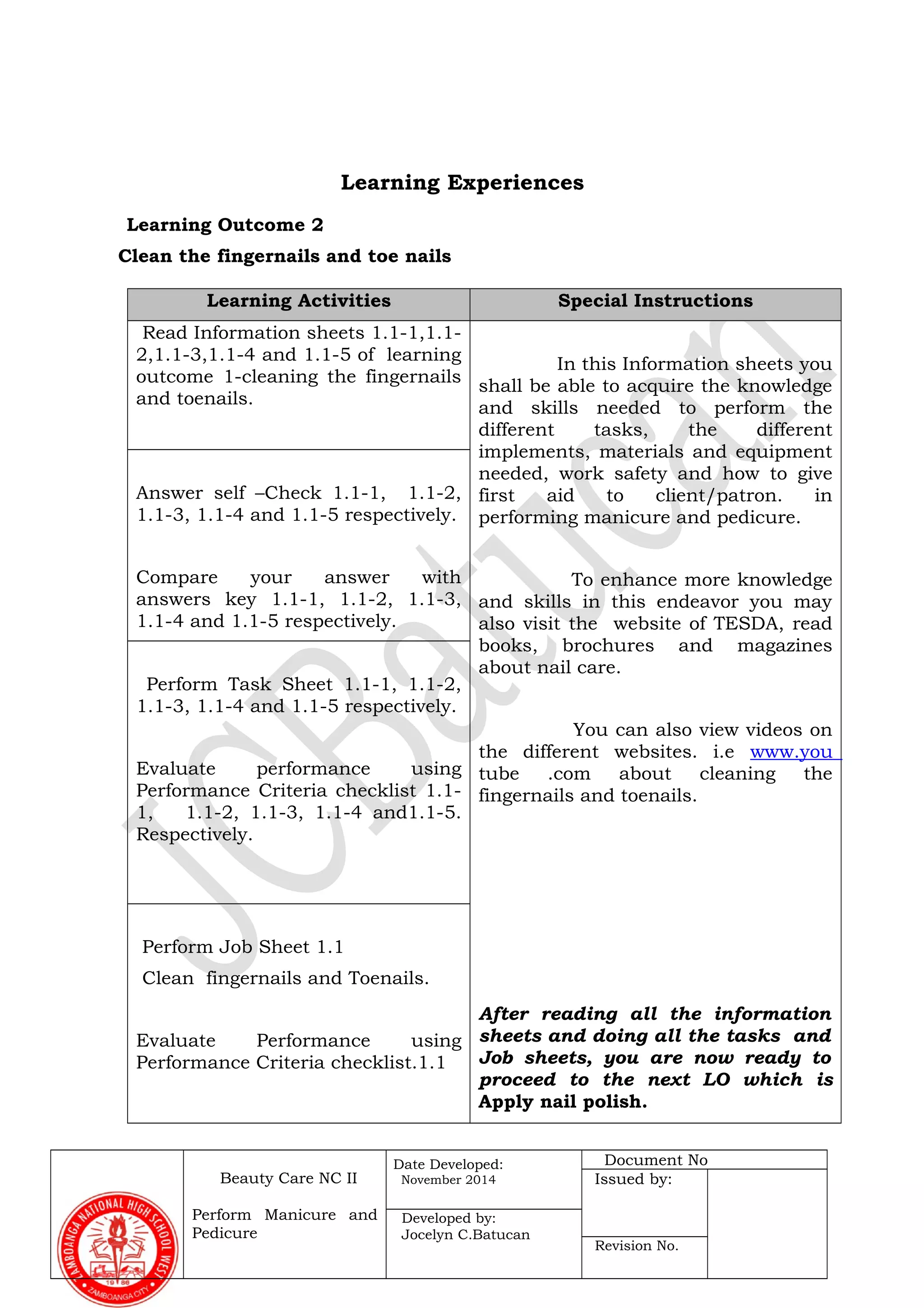 Cblm core 2 beauty care | DOC