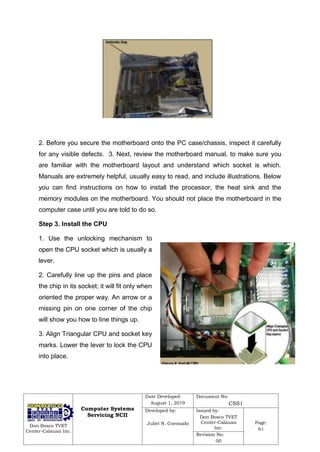 Cblm installing and configuring computer system and networks | PDF