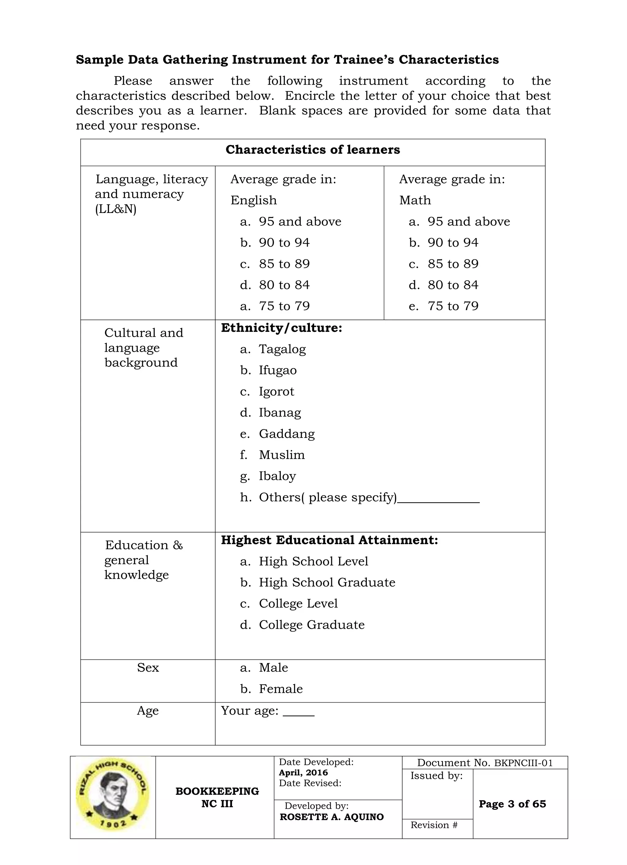 CBLM BOOKKEEPING NC III-PREPARING TRIAL BALANCE | PDF