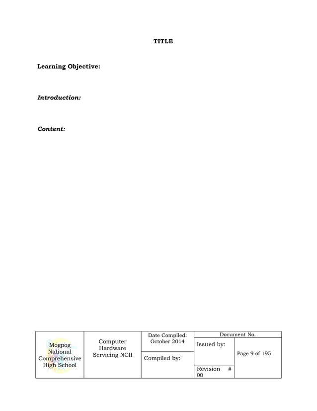 Installing computer systems and networks Module | DOCX | Educational ...