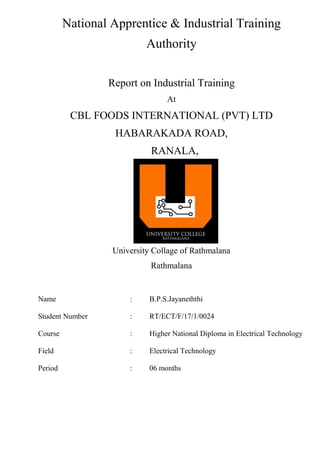NVQ 6 Electrical Technology Industrial Training Report | PDF