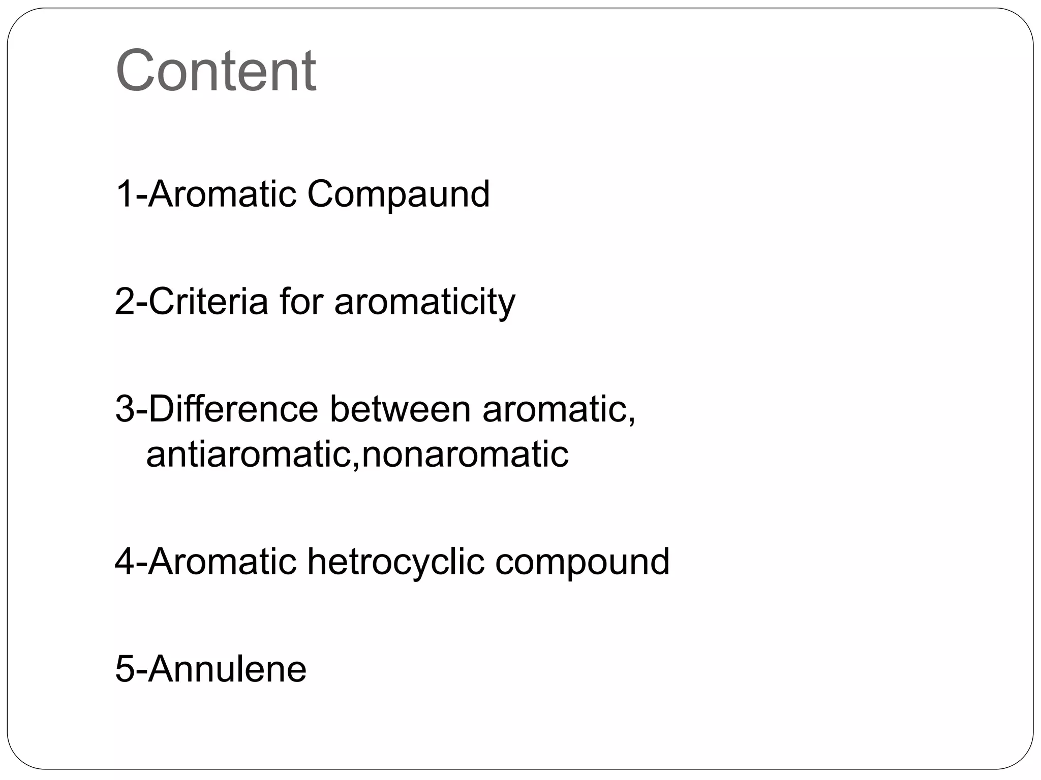 Aromaticity Antiaromaticity Non aromaticity | PPTX