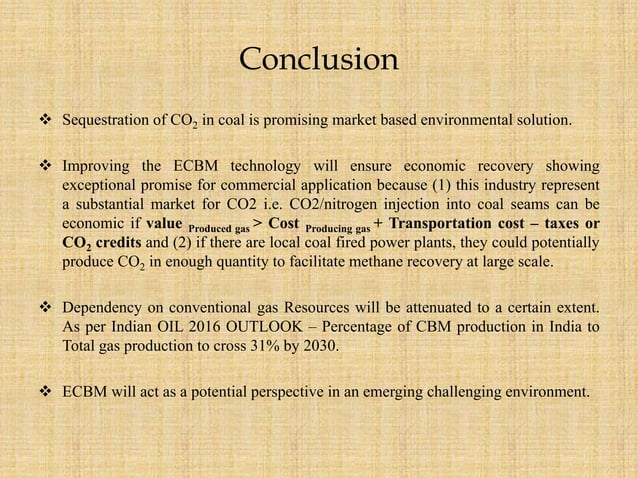 Coal Bed Methane and CO2 - Sequestration (ECBM) | PPTX