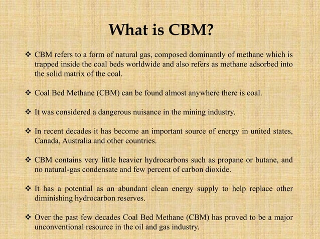 Coal Bed Methane and CO2 - Sequestration (ECBM) | PPTX