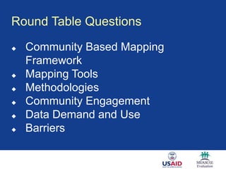 Overview of the Community-Based Mapping Survey | PPTX