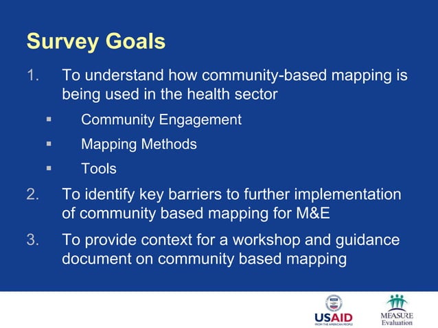 Overview of the Community-Based Mapping Survey | PPT