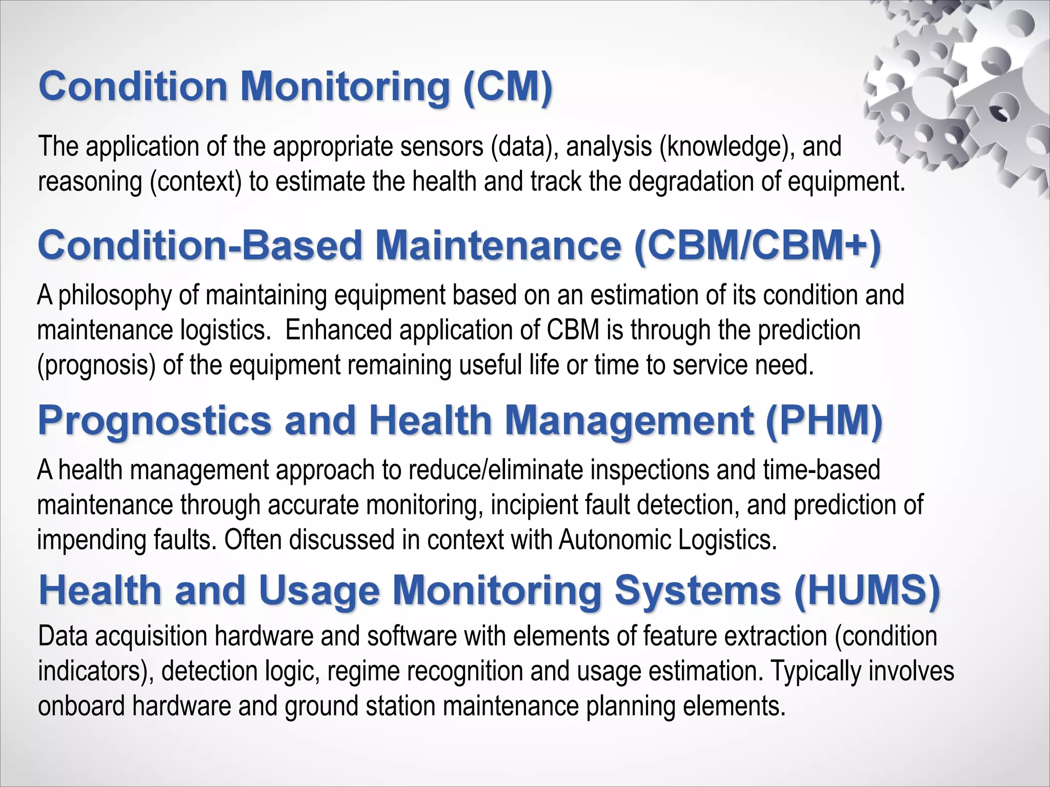 Condition-Based Maintenance Basics by Carl Byington - PHM Design, LLC | PDF
