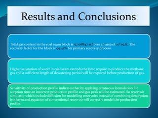 Cbm block reserve estimation using eclipse | PPTX | Chemistry | Science