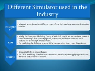 Cbm block reserve estimation using eclipse | PPTX | Chemistry | Science