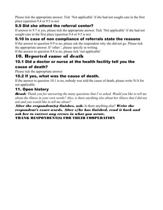 Cbmdr interviewer manual | PDF