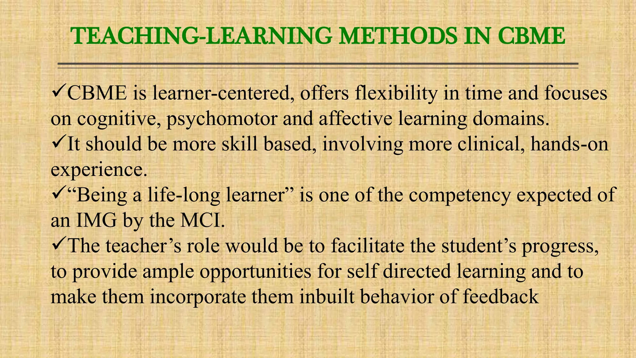 Competency based medical education ppt | PPTX