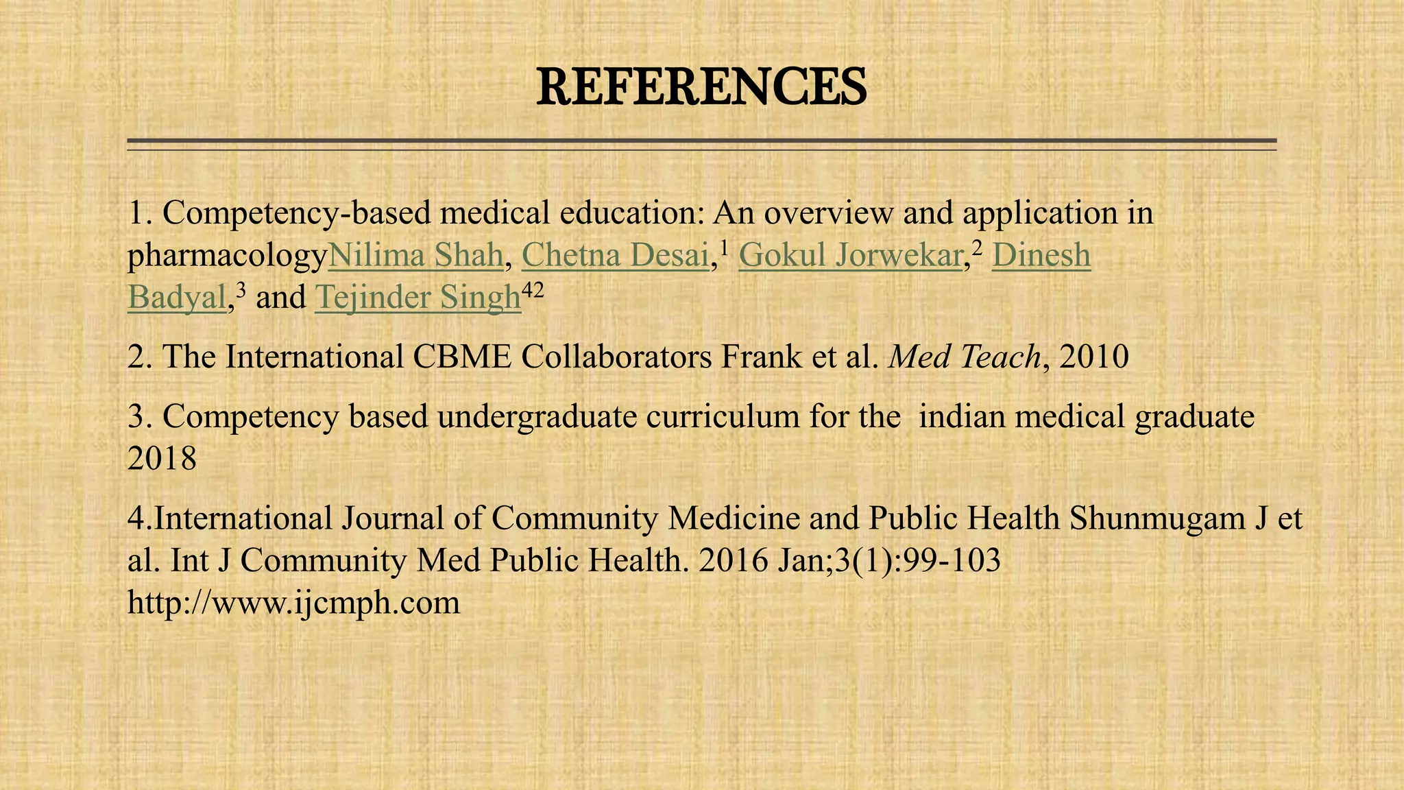 Competency based medical education ppt | PPTX