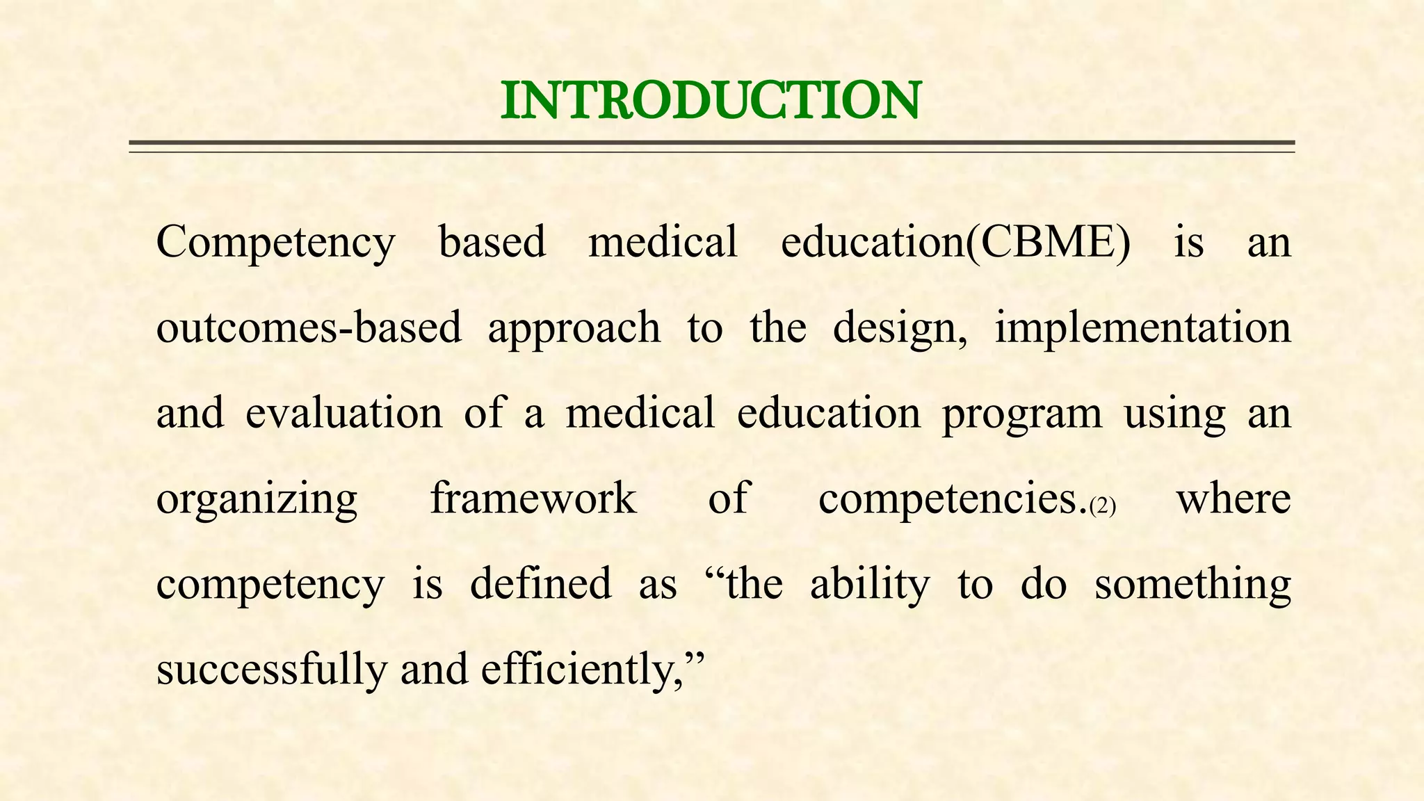Competency based medical education ppt | PPTX