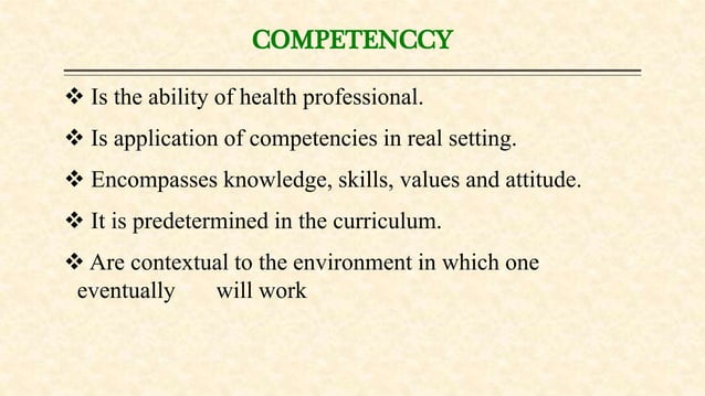 Competency based medical education ppt | PPTX