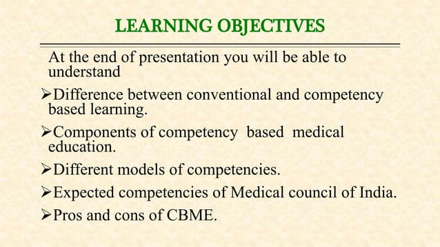 Competency based medical education ppt | PPTX