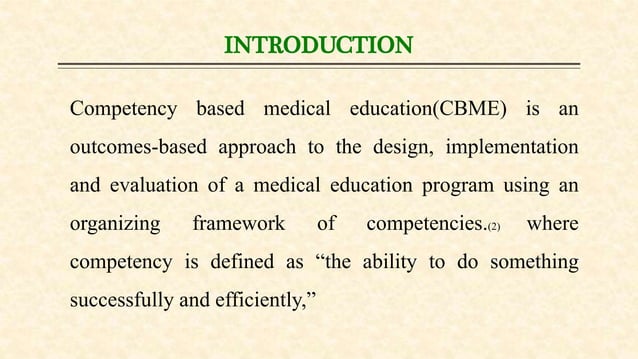 Competency based medical education ppt | PPTX