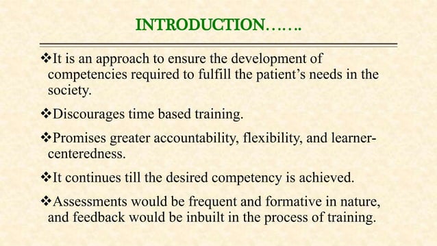 Competency based medical education ppt | PPTX