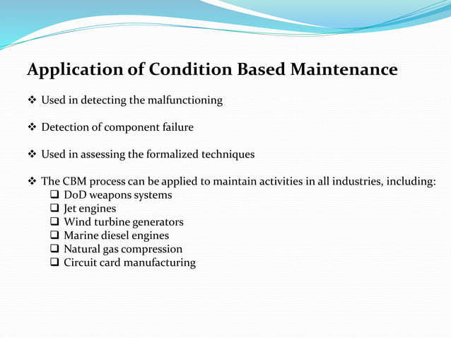 CONDITION BASED MAINTAINACE BASICS presentation | PPTX