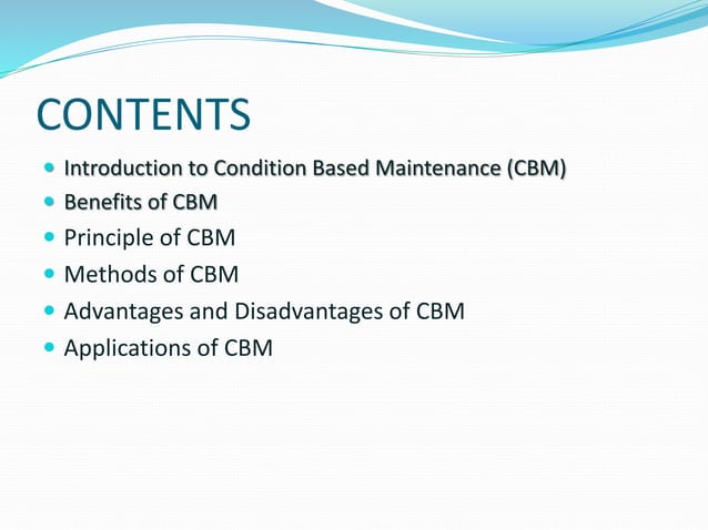CONDITION BASED MAINTAINACE BASICS presentation | PPTX