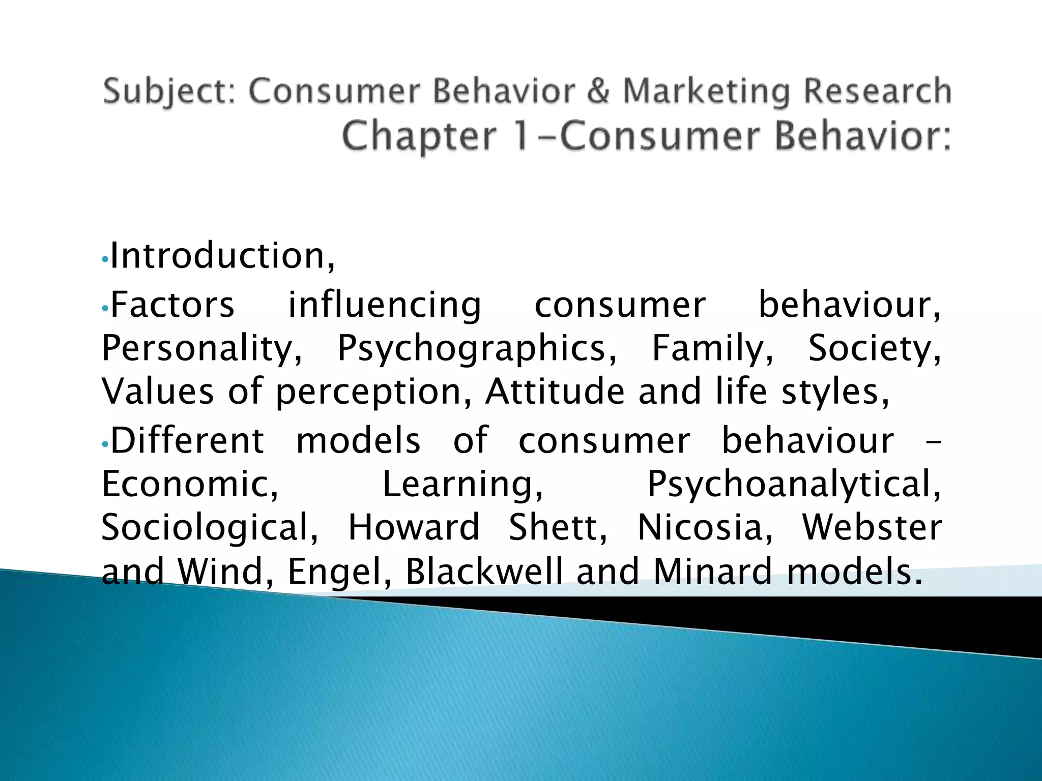 Consumer Behavior & Marketing Research | PPTX