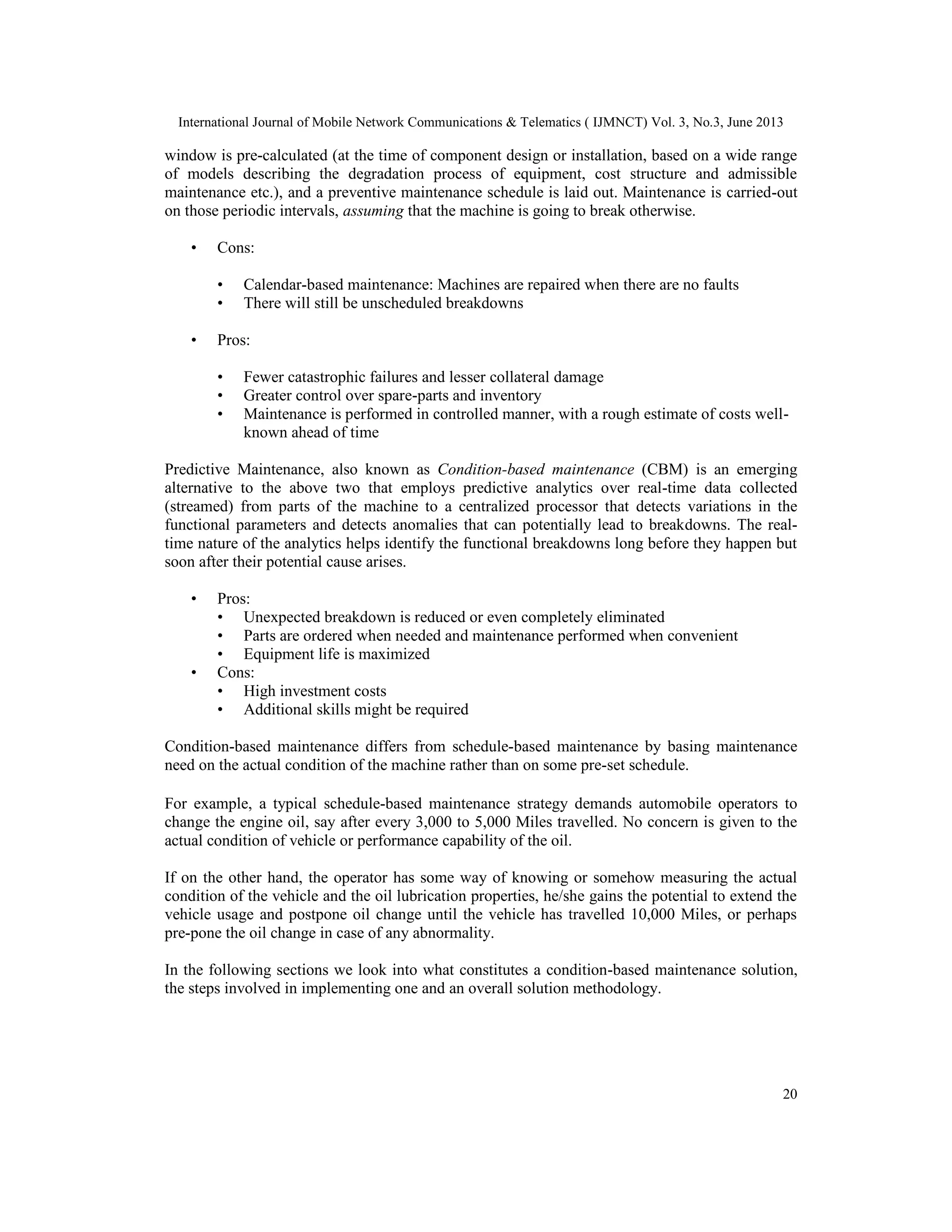 Condition-based Maintenance with sensor arrays and telematics | PDF