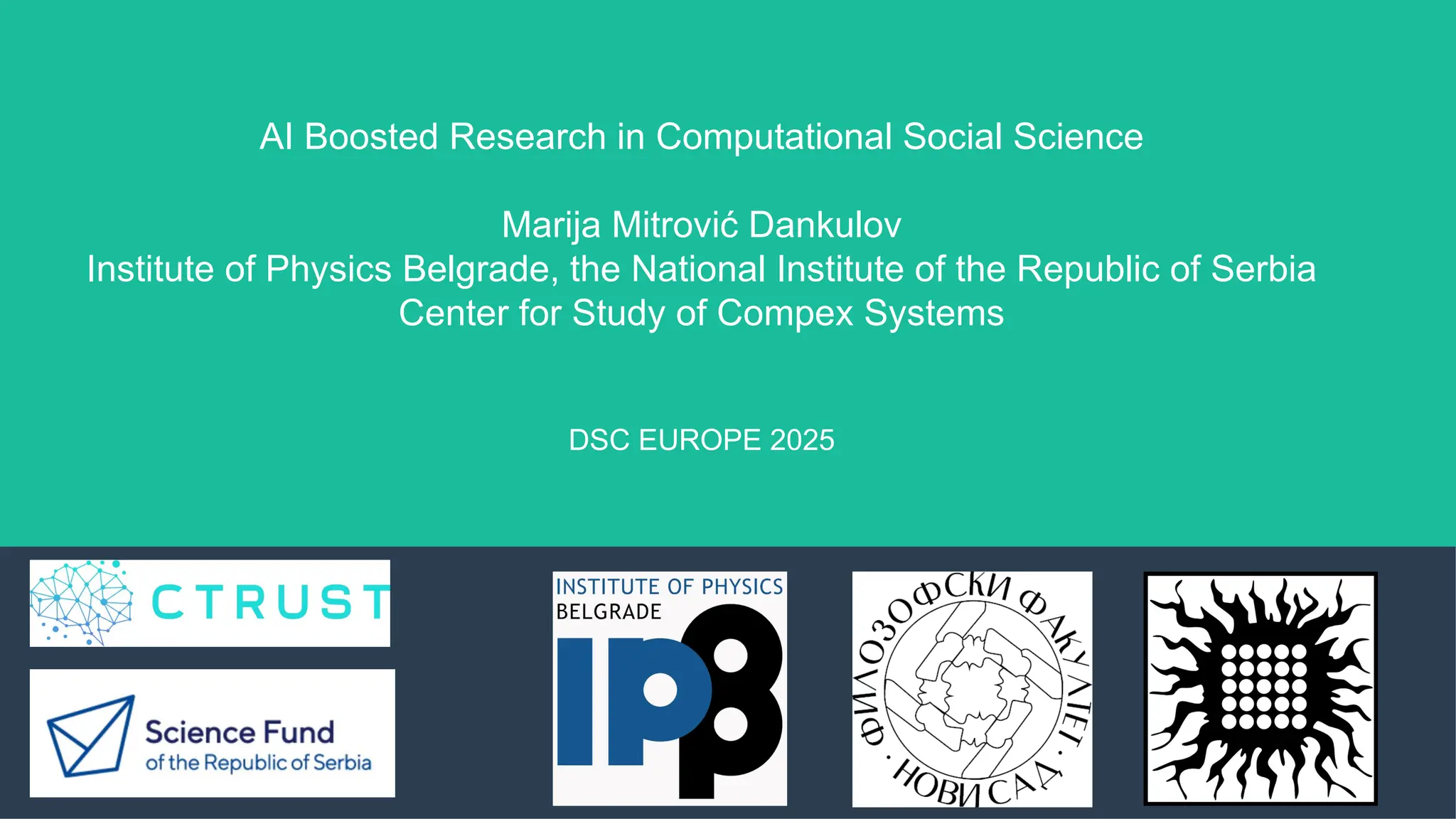 [DSC Europe 25] Marija Mitrovic Dankulov - AI Boosted Research in ...