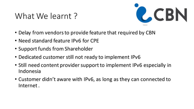 CBN IPv6 Deployment | PPT