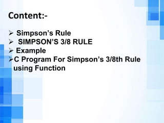 simpion's 3/8 rule | PPTX