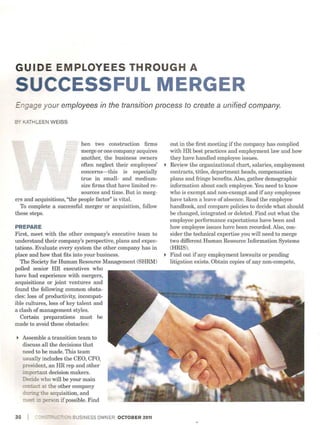 Guide EmployeesThrought a Successful Merger - Construction Business ...