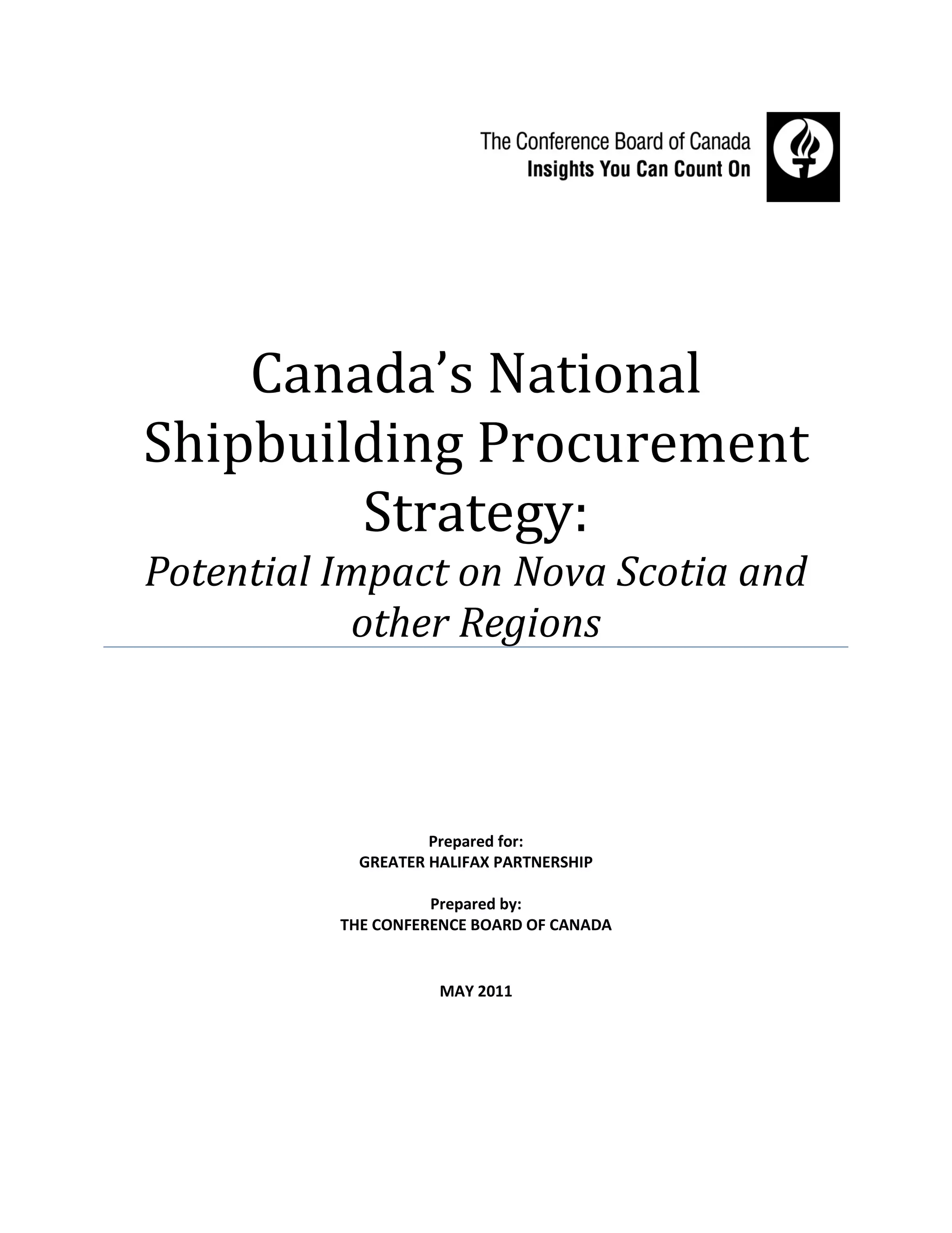 Canada's National Shipbuilding Procurement Strategy: Potential Impact ...