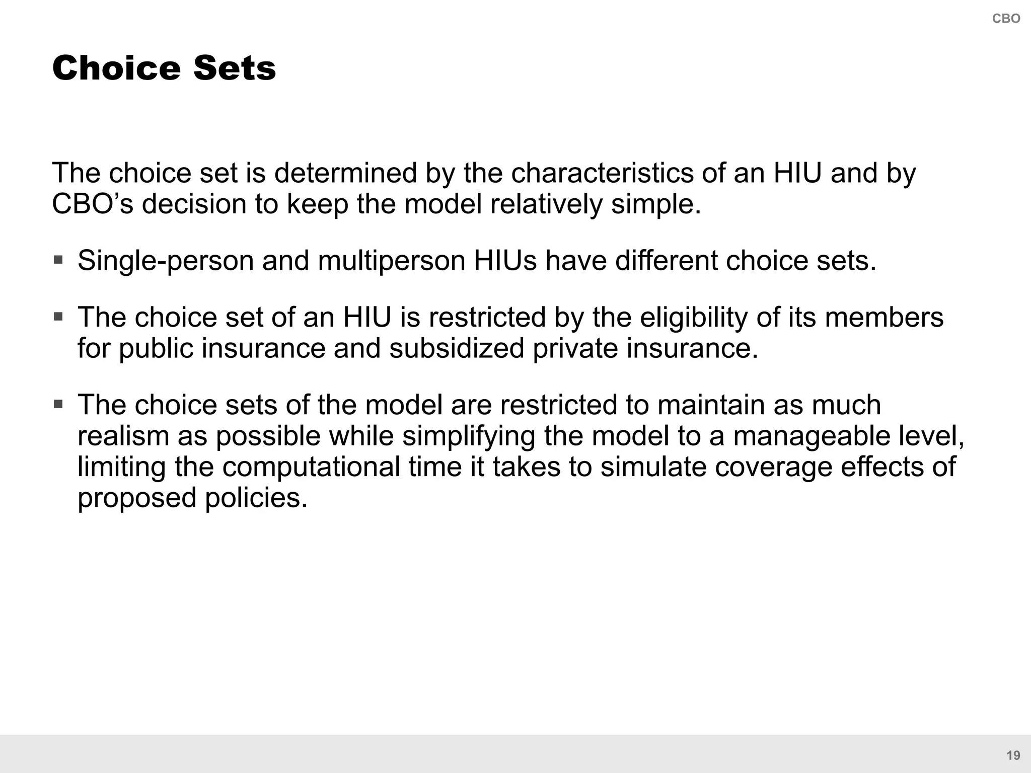 CBO’s Health Insurance Simulation Model: Overview of Planned Updates | PDF