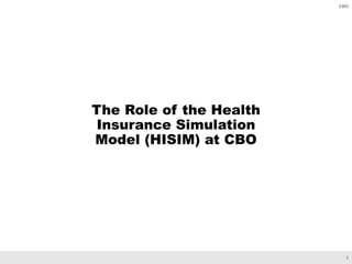 CBO’s Health Insurance Simulation Model: Overview of Planned Updates | PDF
