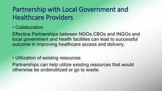 CBOS NGOS INGOS in Community Health Development | PPT