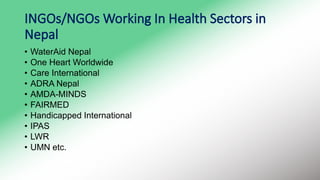 CBOS NGOS INGOS in Community Health Development | PPTX