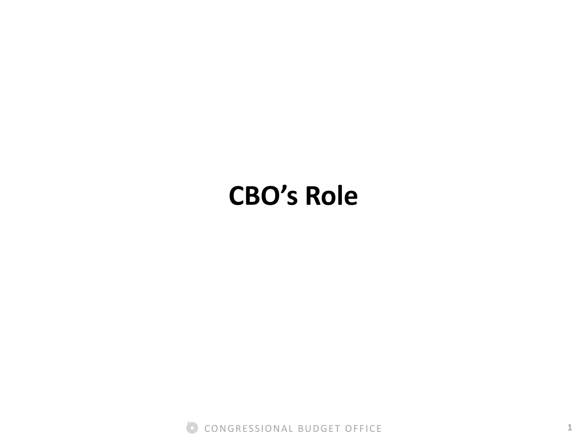 CBO’s Role in the Congressional Budget Process | PDF