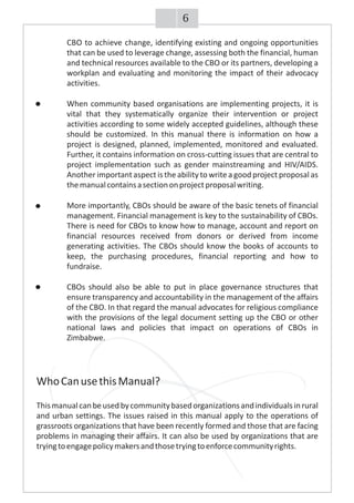 Cbo training manual | PDF