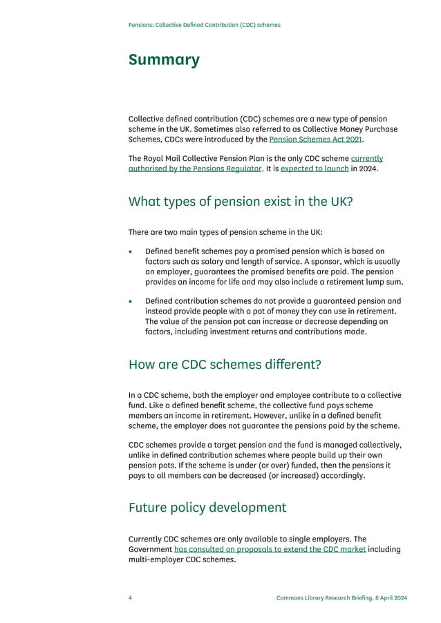 House of Commons ; CDC schemes overview document | PDF