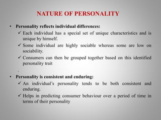 personality & consumer behavior | PPTX