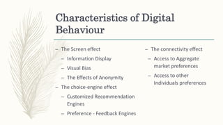 Consumer Behaviour Online : A Playbook Emerges | PPTX