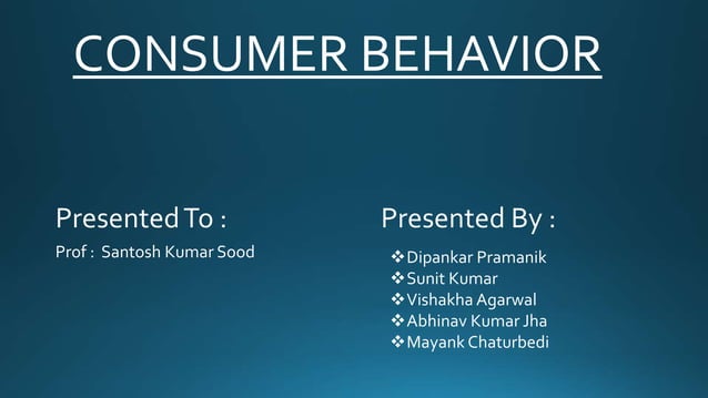 CONSUMER BEHAVIOR by pearson | PPTX