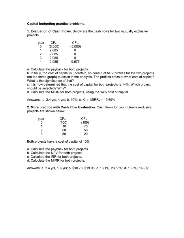 Cb practice problems | DOC