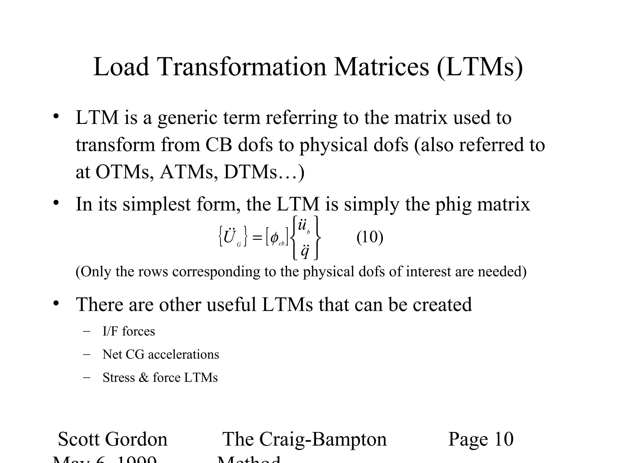 Craig-Bampton Method | PPT
