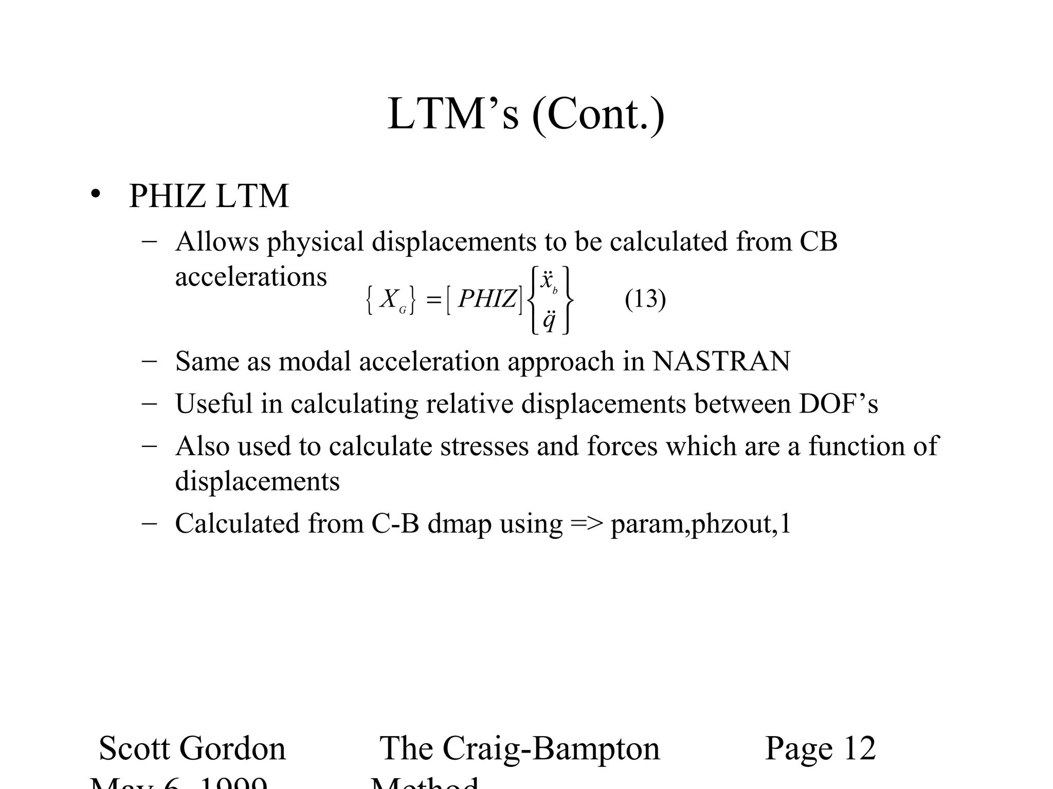 Craig-Bampton Method | PPT