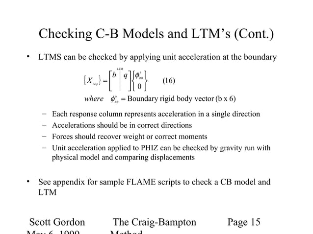 Craig-Bampton Method | PPT