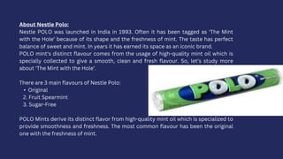 CB Presentation : A comprehensive study of NESTLE POLO | PPTX