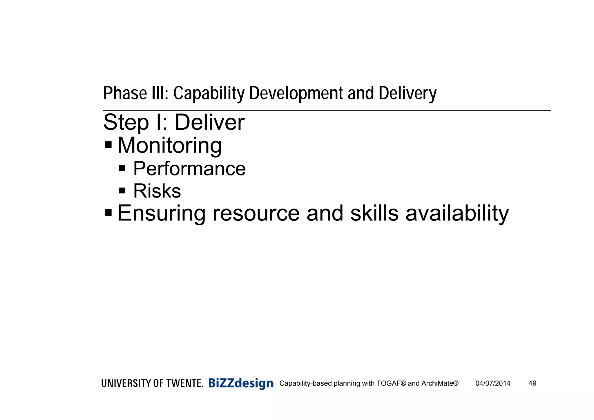 Capability-based planning with TOGAF & ArchiMate | PDF