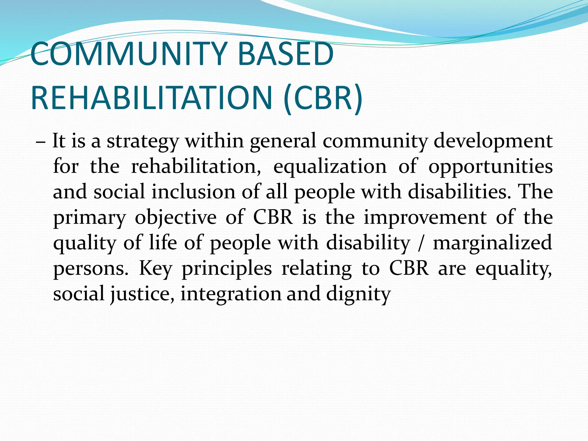 Community Based Rehabilitation (CBR) SPL.SE