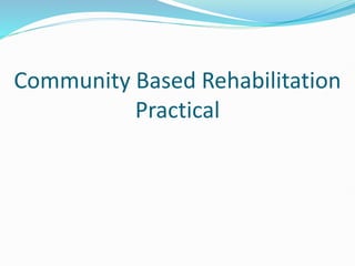 Community Based Rehabilitation (CBR) SPL.SE
